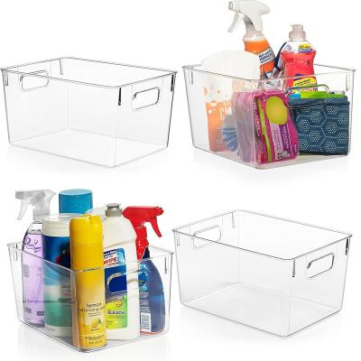 China Large Capacity Multi-functional Transparent Acrylic Storage Box Without Lid for Bathroom Kitchen Office Wardrobe Organization for sale