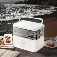 China Plastic Multi Layer Grid Large Capacity Portable Handle First Aid Box for Home for sale
