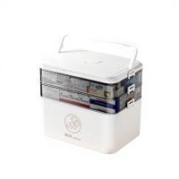 China Plastic Multi Layer Grid Large Capacity Portable Handle First Aid Box for Home for sale