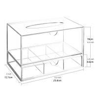 China Customizable Pull-Out Double-Layer Acrylic Storage Box Multi-Functional Desktop Tissue Organizer for Home Office for sale