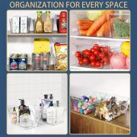 China Clear Plastic Stackable Storage Bins Rectangular Produce Organizers for Fridge Kitchen Pantry Transparent Fruit Vegetable Basket for sale