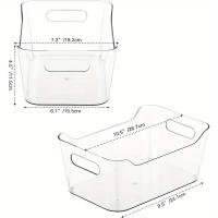 China Clear Plastic Stackable Storage Bins Rectangular Produce Organizers for Fridge Kitchen Pantry Transparent Fruit Vegetable Basket for sale