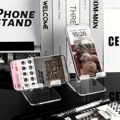 China Customized Lightweight Smartphone Holder Transparent Acrylic Mobile Phone Stand Display Rack for Desk for sale