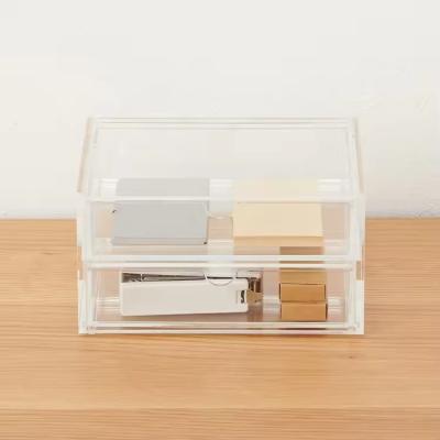 China Transparent Acrylic Multi Lattice Drawer Box Classic Square Design Carved Flexible Technique Double Clamshell Packaging Box for sale