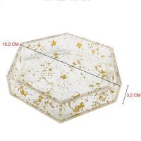 China Custom Gold Foil Acrylic Hexagonal Superposition Tray Storage Box Modern Design Rectangular Injection Molding for sale