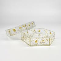 China Custom Gold Foil Acrylic Hexagonal Superposition Tray Storage Box Modern Design Rectangular Injection Molding for sale