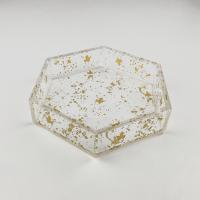 China Custom Gold Foil Acrylic Hexagonal Superposition Tray Storage Box Modern Design Rectangular Injection Molding for sale