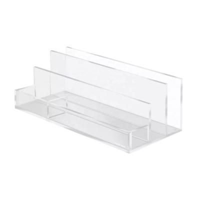 China Custom Single Tier Transparent Acrylic Storage Rack Office Organizer File Box for Desktop Storage for sale