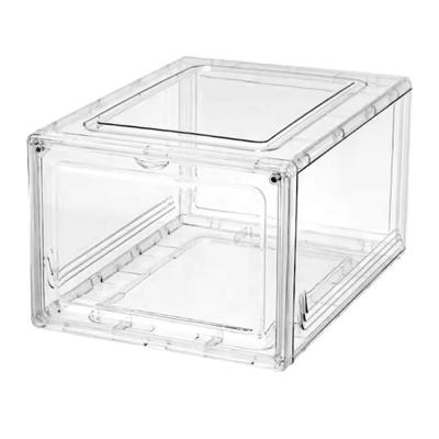 China Modern Thickened Transparent Shoe Box Magnetic Flip Cover for Dustproof Sneaker Storage Display for sale