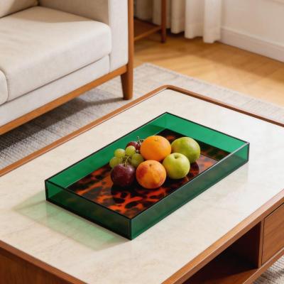 China Customized Multi-function Acrylic Rectangular Tray for Hotel Restaurant Bathroom Jewelry Aromatherapy Fruit Storage for sale