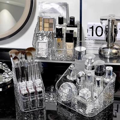 China High-End Light Luxury Makeup Brush Organizer Plastic Modern Minimalist Lipstick Skincare Desk Pen Holder Box Storage Rack for sale