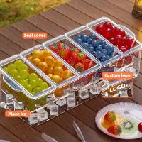 China Factory Custom Wholesale Keep Fresh with Ice Cube Transparent Fruit Container Kitchen Storage Box for sale