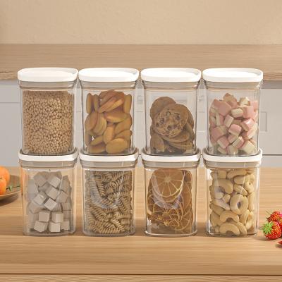 China Food-grade Plastic sealed Jar Transparent Coffee Bean Storage Jar Kitchen Grain Snack Storage Box for sale