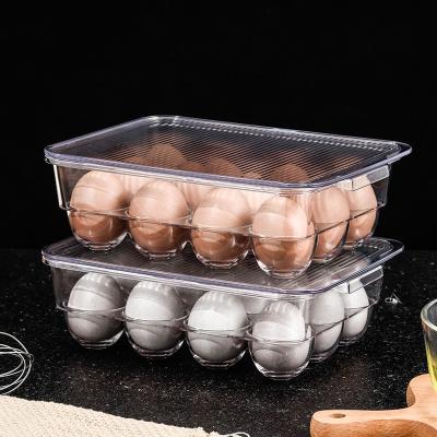 China Transparent Acrylic 12-Grid Egg Storage Box with Lid Clear Refrigerator Organizer for Chicken Duck Eggs Kitchen Food Container for sale