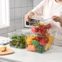China Custom Transparent Plastic Rectangle Storage Box with Lid for Kitchen Refrigerator Organizes for sale