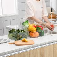 China Custom Transparent Plastic Rectangle Storage Box with Lid for Kitchen Refrigerator Organizes for sale