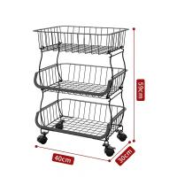 China Multi-Tier Durable Metal Wire Frame Kitchen Shelf Fruit Vegetable Display Stand Adjustable Storage Basket for sale