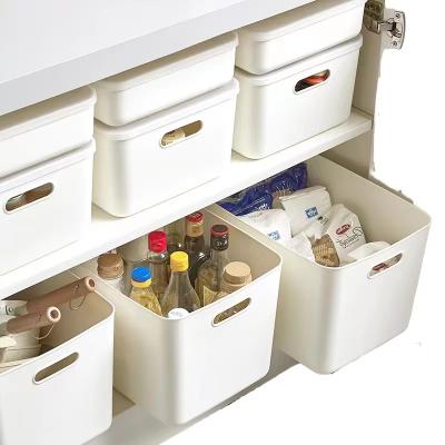 China Wholesale Household White Rectangle Plastic Storage Box with Lid for Sundries for sale
