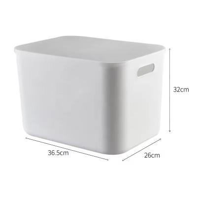China Bulk Discount Heavy-Duty Lidded Rectangle White Plastic Household Storage for Home Organization Sundries Plastic Storage Box for sale