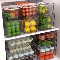 China Fruit Vegetables Stackable Refrigerator Storage Kitchen Organizer PP Rectangle Food Storage Box with Lids for sale