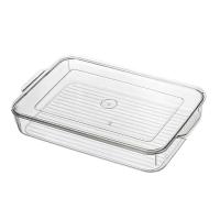 China Fruit Vegetables Stackable Refrigerator Storage Kitchen Organizer PP Rectangle Food Storage Box with Lids for sale