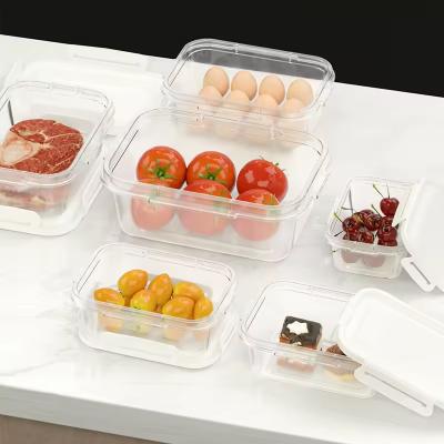 China Large Capacity Transparent Rectangular Crisper Cover for Kitchen Catering Refrigerator Antioxidant Anti-Odor Storage Box for sale