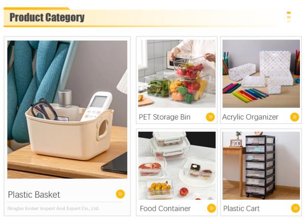 Quality Refrigerator Storage Box PET Large Food Storage Box Transparent Rectangular for sale
