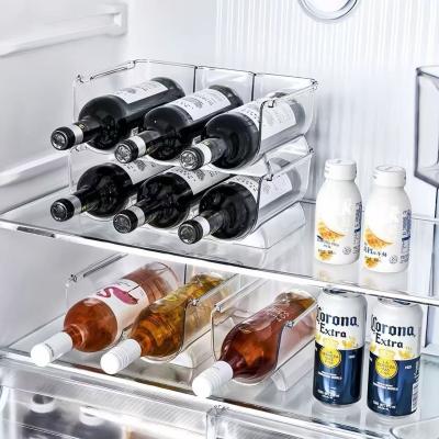 China Lightweight Plastic Transparent Red Wine Rack Standing Type Beverage Storage Cabinet Shelf for Home Office Use for sale