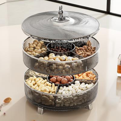 China Light Luxury Multi-Layer Stackable Storage Box Household Living Room Coffee Table Nut Tray Dried Fruit Storage Box for Food for sale