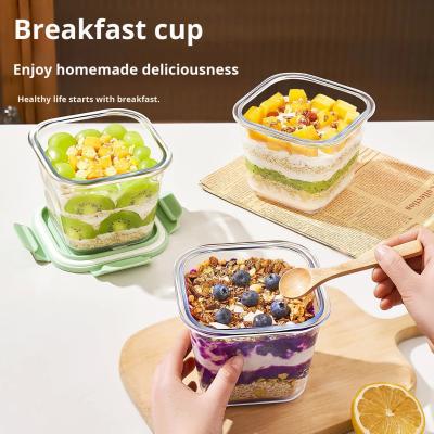 China Large Capacity 850ml Microwave Refrigerator Safe Square Glass Food Container with Sealed Lid for sale