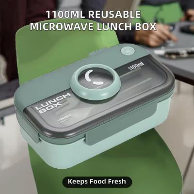 China Good Selling Compartments Freshness Preservation Single 1100ml Food Container Reusable All Microwave Bento Lunch Box for sale