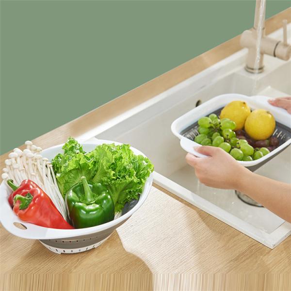 Quality Wholesale Folding Eco-friendly Reusable Vegetable Plastic Drain Basket Simple for sale