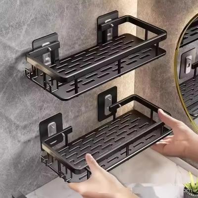China 2025 Hot Selling Modern Wall Mounted Bathroom Toilet Toiletries Durable Aluminum Corner Shelf Storage Rack for sale