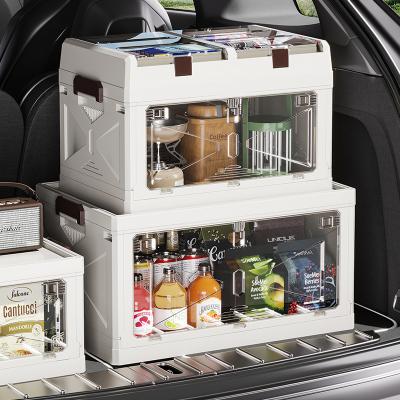 China Large Capacity Outdoor Folding Storage Box Rectangle Shape Aluminum PP Box Creative Organizer for Camping Car Trunk for sale