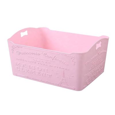 China Customized Large European Storage Basket Paris Eiffel Tower Relief Design for Clothing Organizer for sale