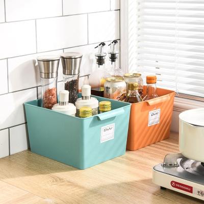 China Custom Curved Edge Portable Storage Basket Dust-proof Warehouse Plastic PP Storage Box for Sundries for sale