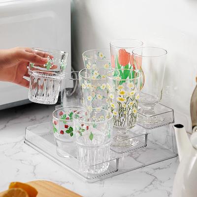 China Acrylic Desktop Cosmetics Nail Polish Glue Perfume Storage Rack Step Storage Table Multi-layer Table Display Rack for sale