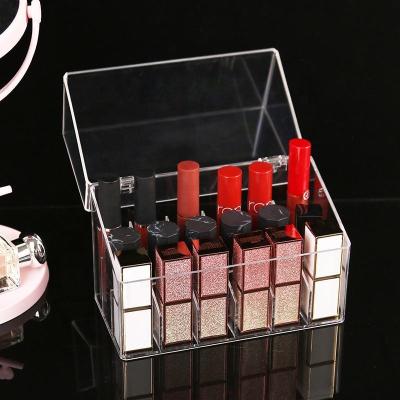China Premium Clear Makeup Organizer  Desktop Storage Box for Lipstick Nail Polish Cosmetics Beauty Display Case for sale