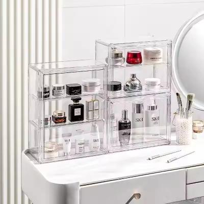 China Hot Selling Clear Plastic Storage Box Multi Layer Organizer for Cosmetics Perfumes Makeup Display Case for sale