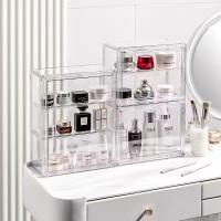 China Large Capacity Dustproof Desktop Transparent Multi-layer Cosmetic Partition Classification Acrylic Storage Box for sale