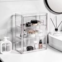 China Large Capacity Dustproof Desktop Transparent Multi-layer Cosmetic Partition Classification Acrylic Storage Box for sale