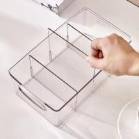 China Transparent Desktop Four Compartments Plastic Storage Box Divided Storage Bins for sale