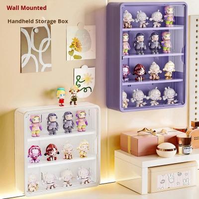 China Modern Design Large Capacity Transparent Mystery Box Organizer Plastic Wall-Mounted Blind Box Display Stand with Compartments for sale