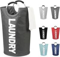 Quality 90L Foldable Freestanding Laundry Hamper with Dust Cover for Home Organization for sale