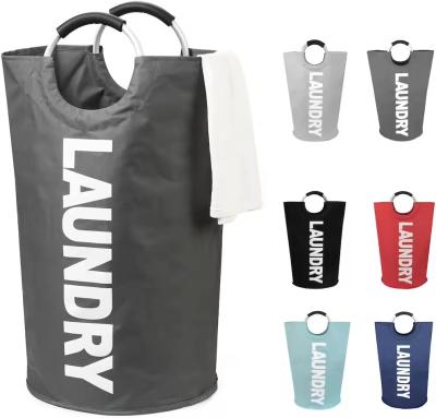 China 90L Foldable Freestanding Laundry Hamper with Dust Cover for Home Organization for sale