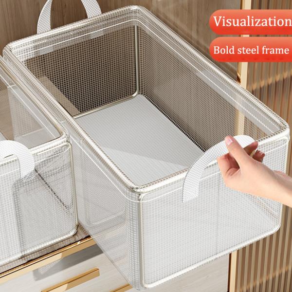 Quality Transparent Pvc Clothing Storage Box with Handle, Drawer-Type Pants Storage Box for sale