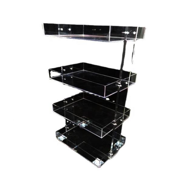 Quality Factory Wholesale Rolling Wheels Crystal Clear Multi-Tier Rectangular Compact for sale