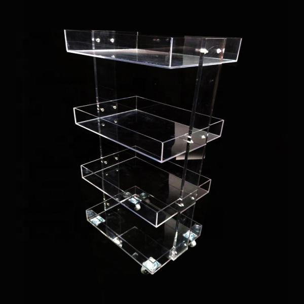 Quality Factory Wholesale Rolling Wheels Crystal Clear Multi-Tier Rectangular Compact for sale