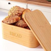 China Bamboo Storage Box Rectangle-Shaped Rolling Shutter Door  Bread Snack Sundries Storage Bread Box for Kitchen Use for sale