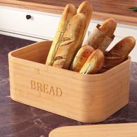 China Bamboo Storage Box Rectangle-Shaped Rolling Shutter Door  Bread Snack Sundries Storage Bread Box for Kitchen Use for sale